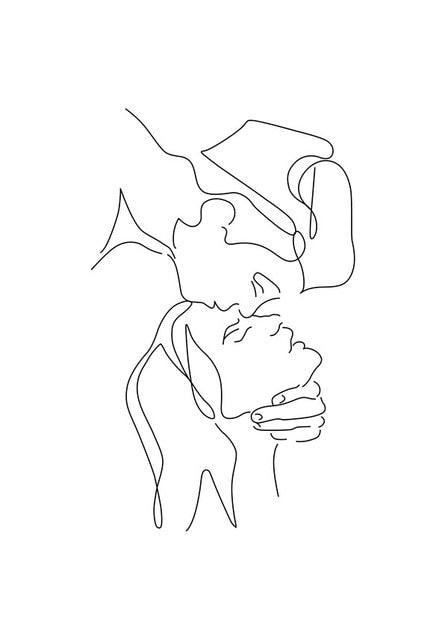 Abstract Lady Line Drawing Picture Home Decor Nordic Canvas Painting W ...