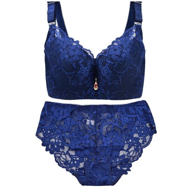 Nice Plus Size Bra Set - Push Up Bras and Panty Set - Wide Underwire L ...