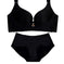 Great Plus Size Bra Set - Wire Free Unlined Bra + Briefs Set - Large C ...