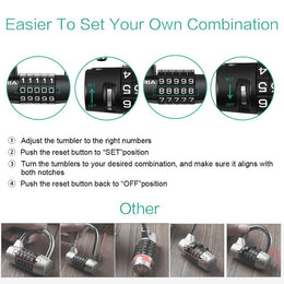5 Digit Combination Lock Code Number - Security Drawer Cabinet Padlock ...